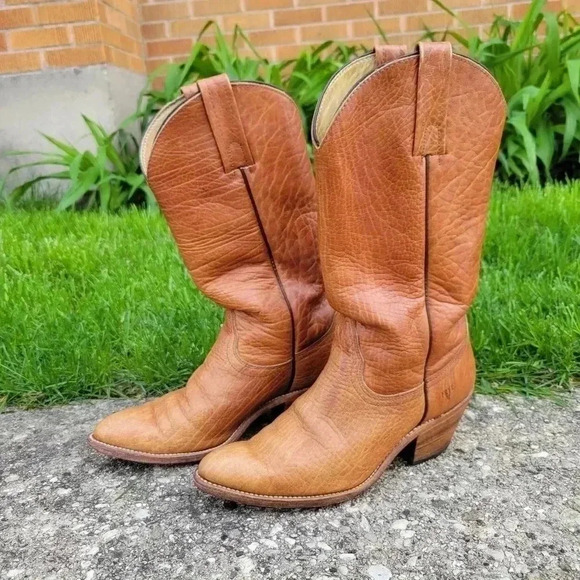Frye | Shoes | Mens Vintage Frye Western Boots Honey Brown Leather Made ...